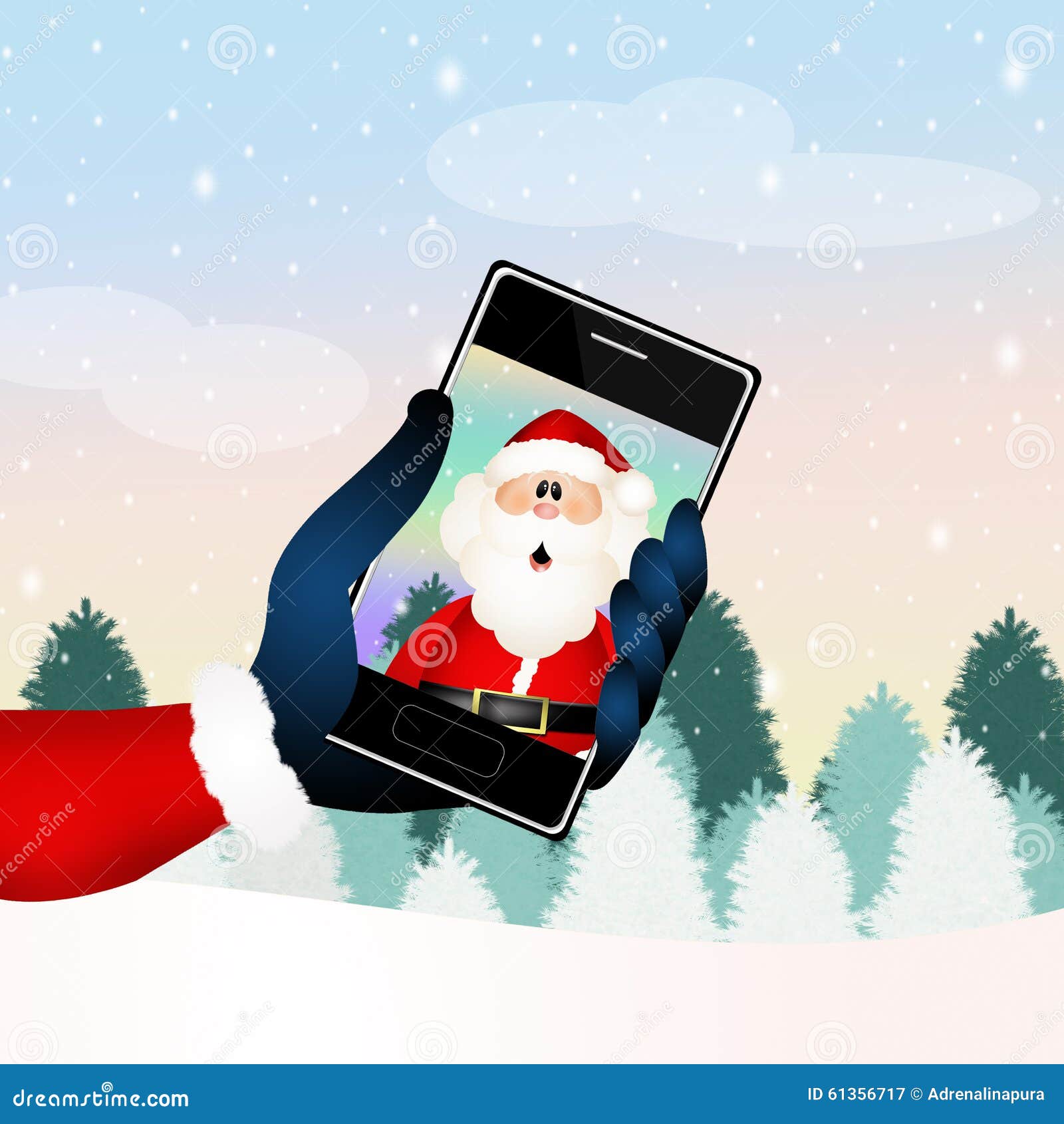 Santa Claus technology stock illustration. Illustration of network ...