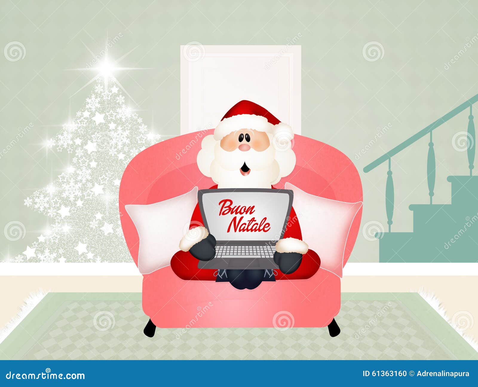 Santa Claus technology stock illustration. Illustration of network ...