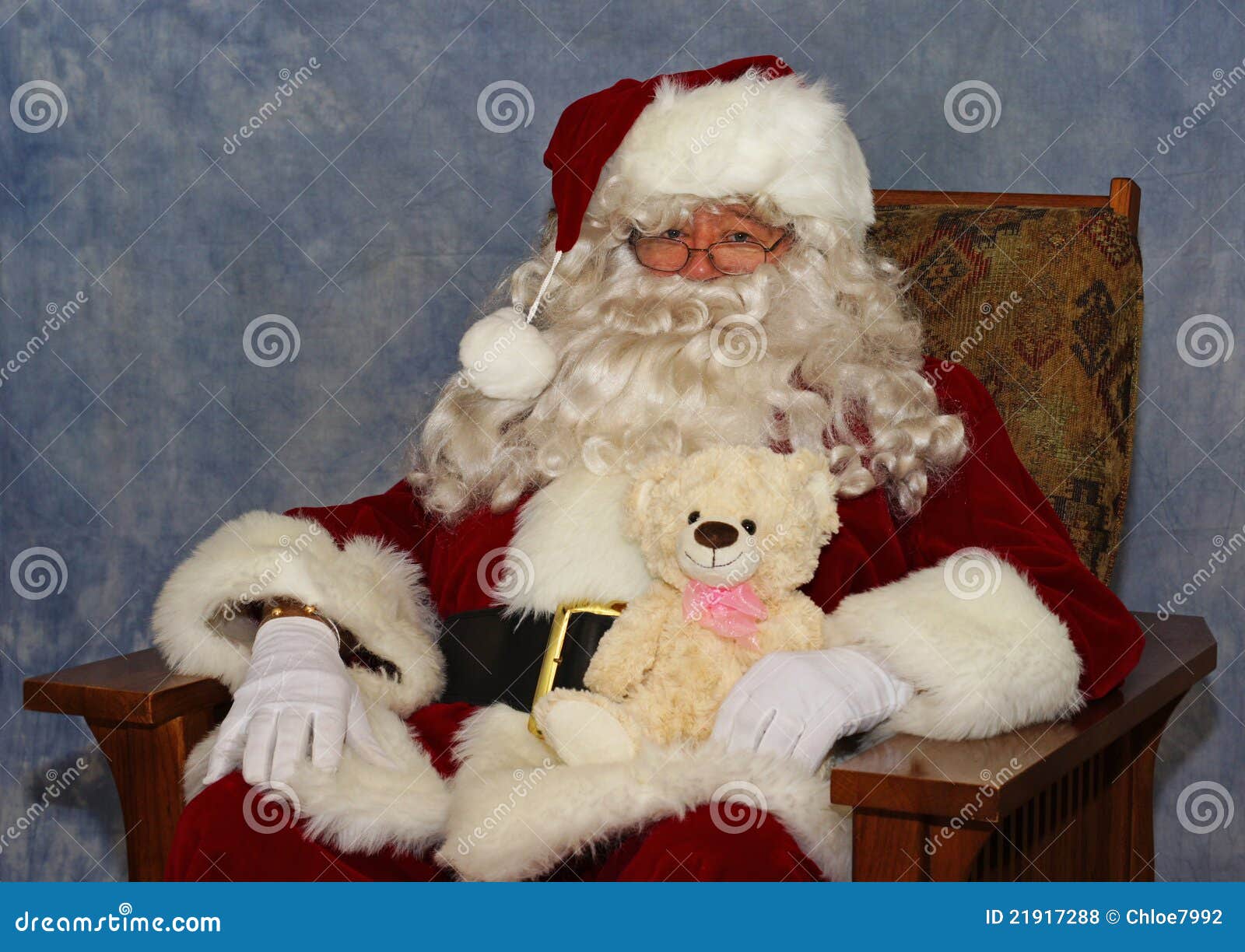Santa Claus and a Teddy Bear Stock Photo - Image of adult, seasonal ...