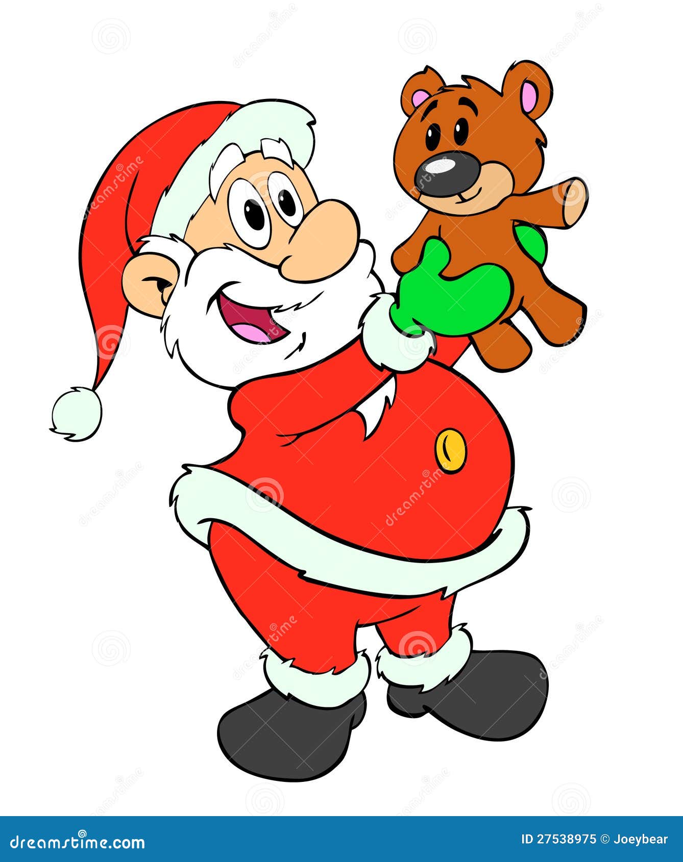 Santa Claus & Teddy Bear Stock Vector - Illustration of nick, christmas ...