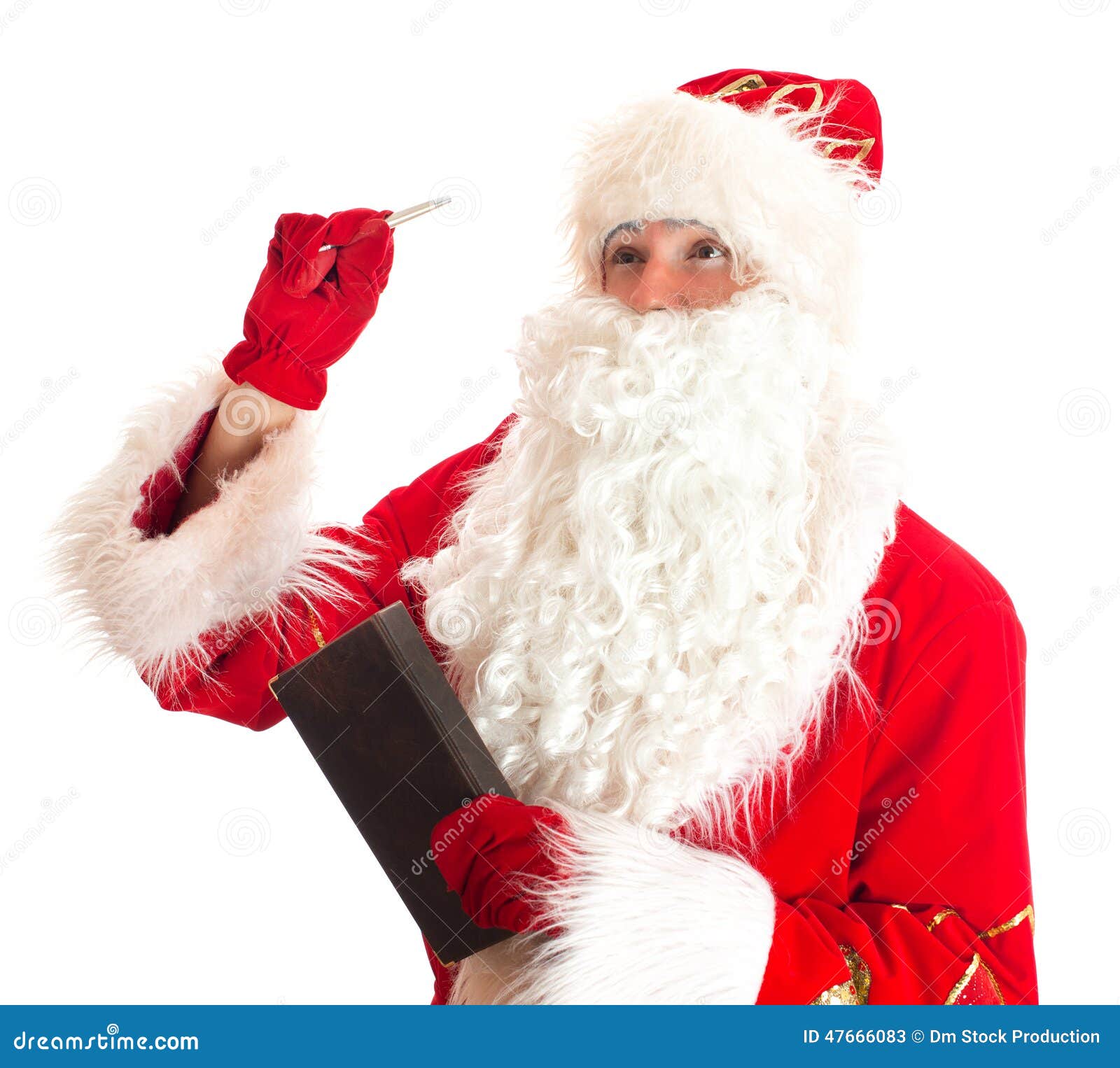 Santa Claus is thinking. stock image. Image of idea, person - 47666083