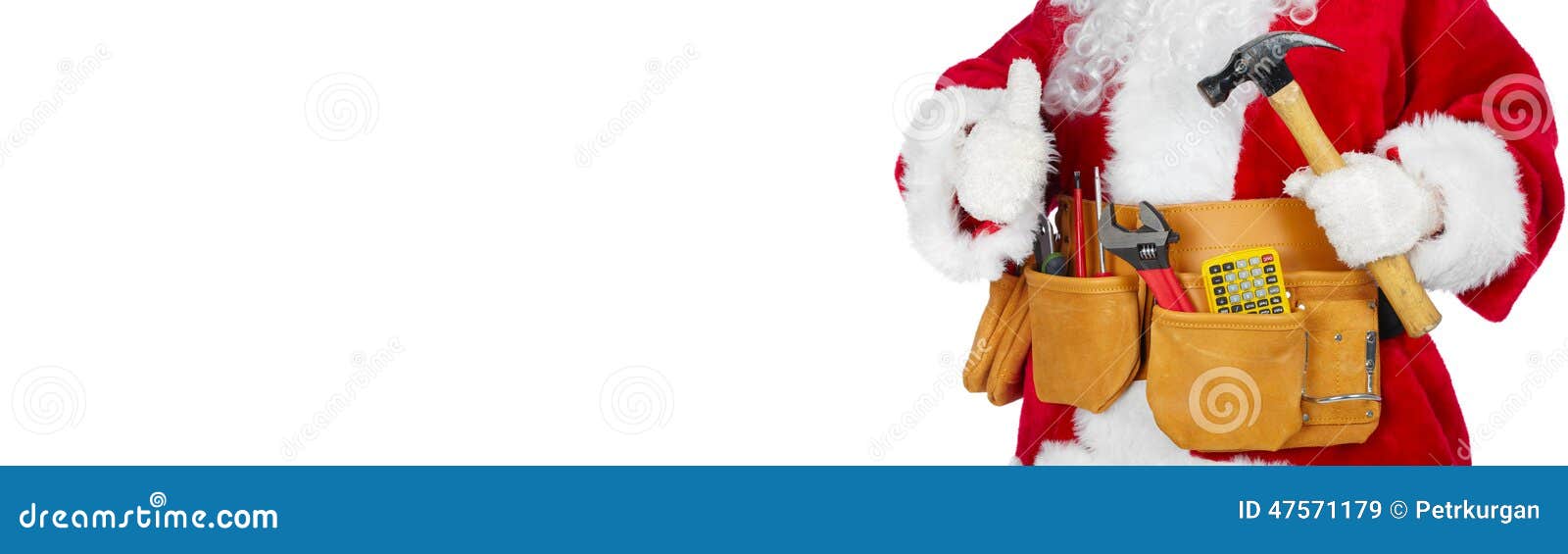 Santa Claus with a Tool Belt. Stock Image - Image of hammer, foreman ...