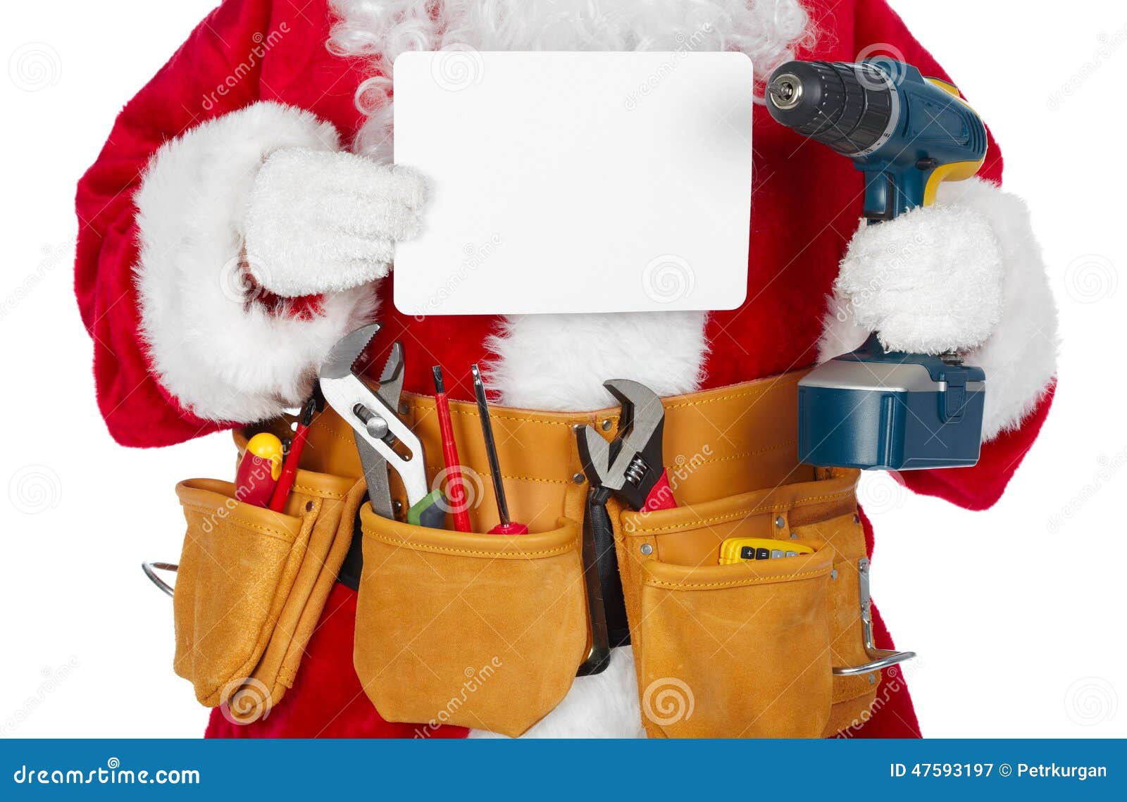 Santa Claus with a Tool Belt. Stock Image - Image of belt, profession ...