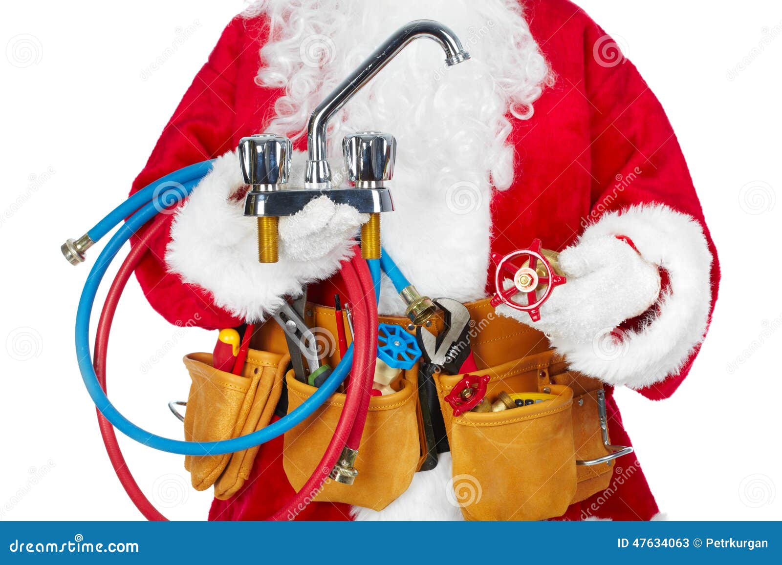 Santa Claus with a Tool Belt. Stock Image - Image of isolated, people ...