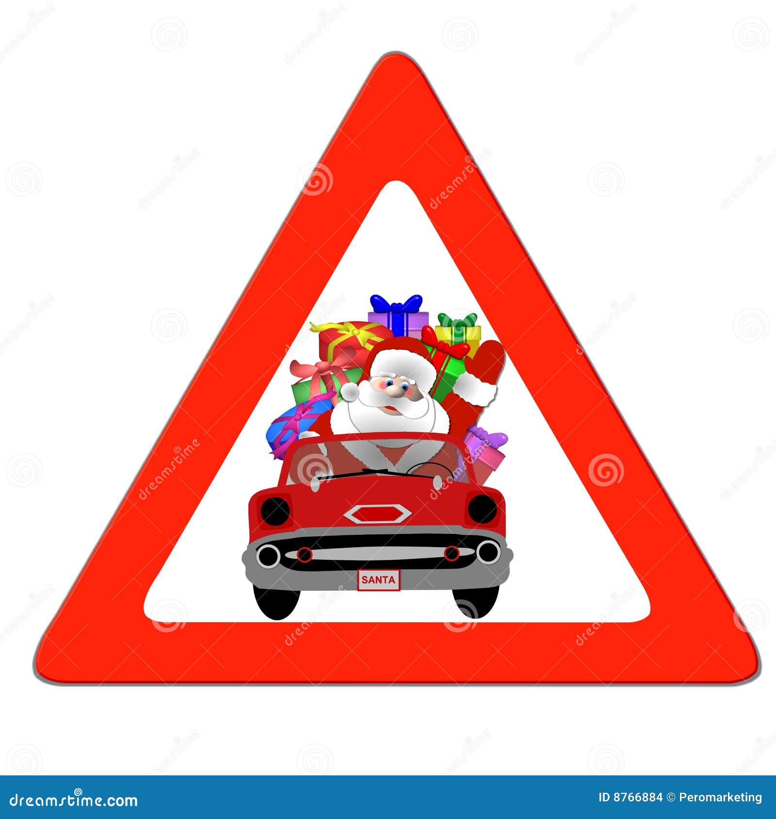 Santa Claus traffic sign stock illustration. Illustration of ...