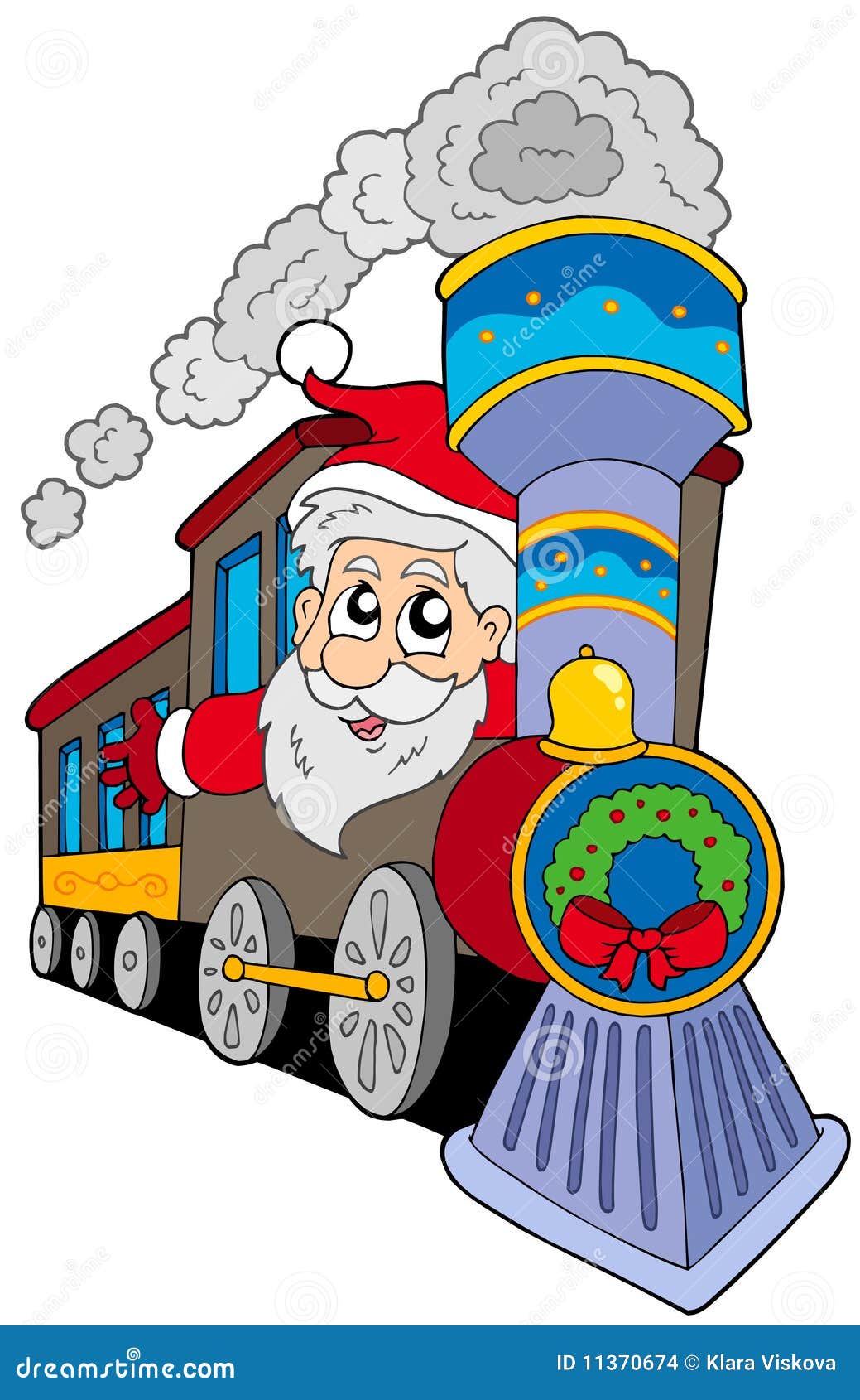 Santa Claus on train stock vector. Illustration of santa - 11370674