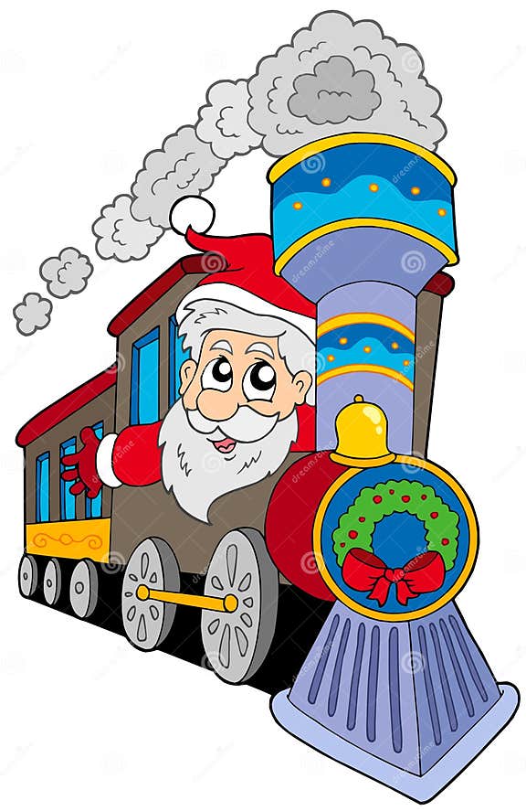 Santa Claus on train stock vector. Illustration of santa - 11370674