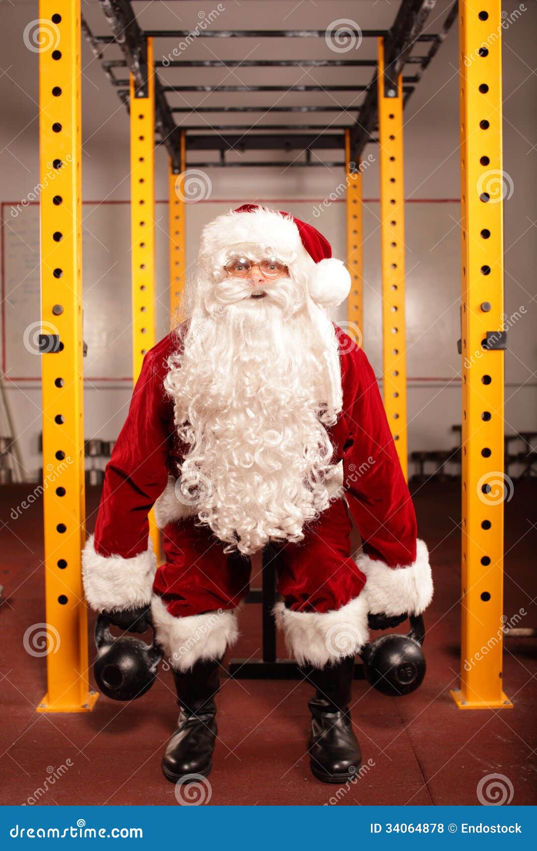 Strong Man - Santa Claus Training before Christmas Stock Photo - Image ...
