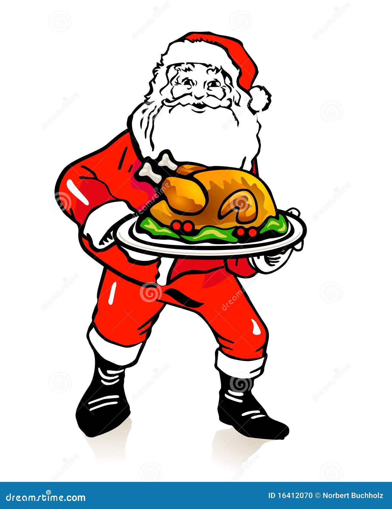 Santa Claus turkey stock vector. Illustration of decoration - 16412070