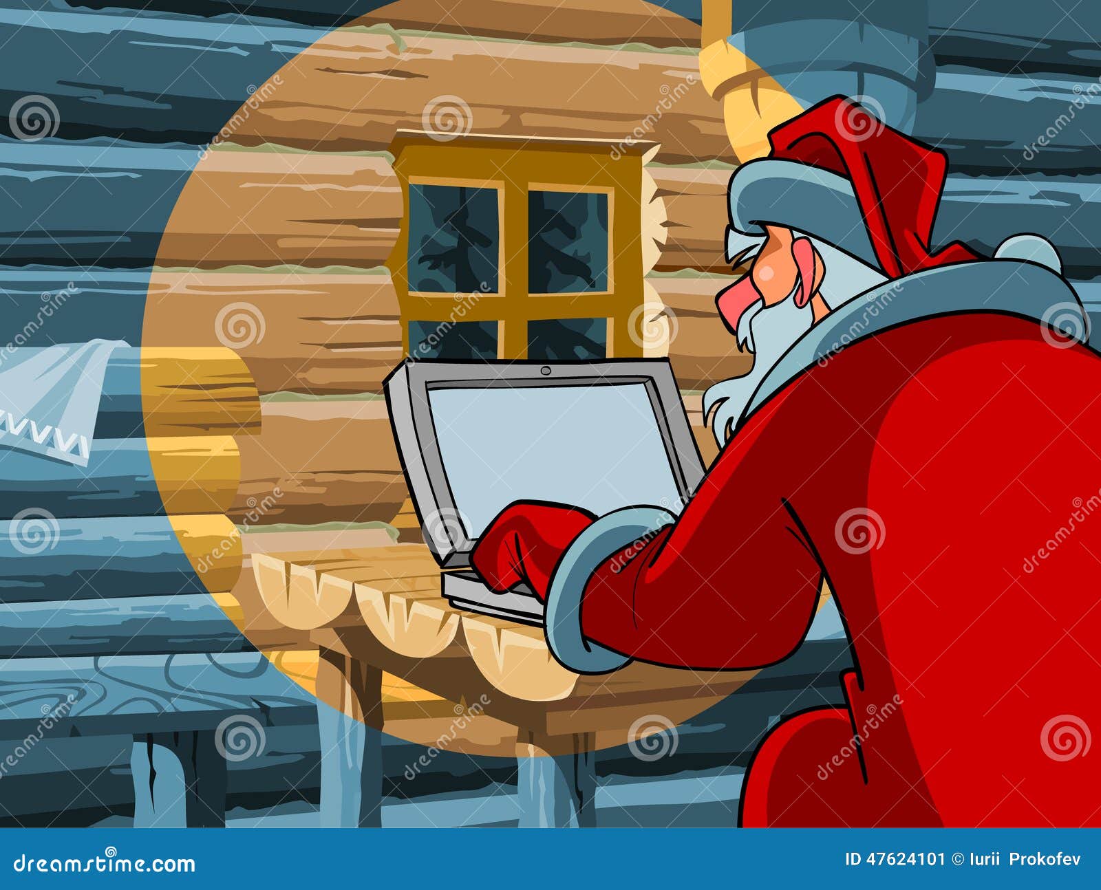 Santa Claus Typing Letter Computer Stock Illustrations – 7 Santa Claus ...