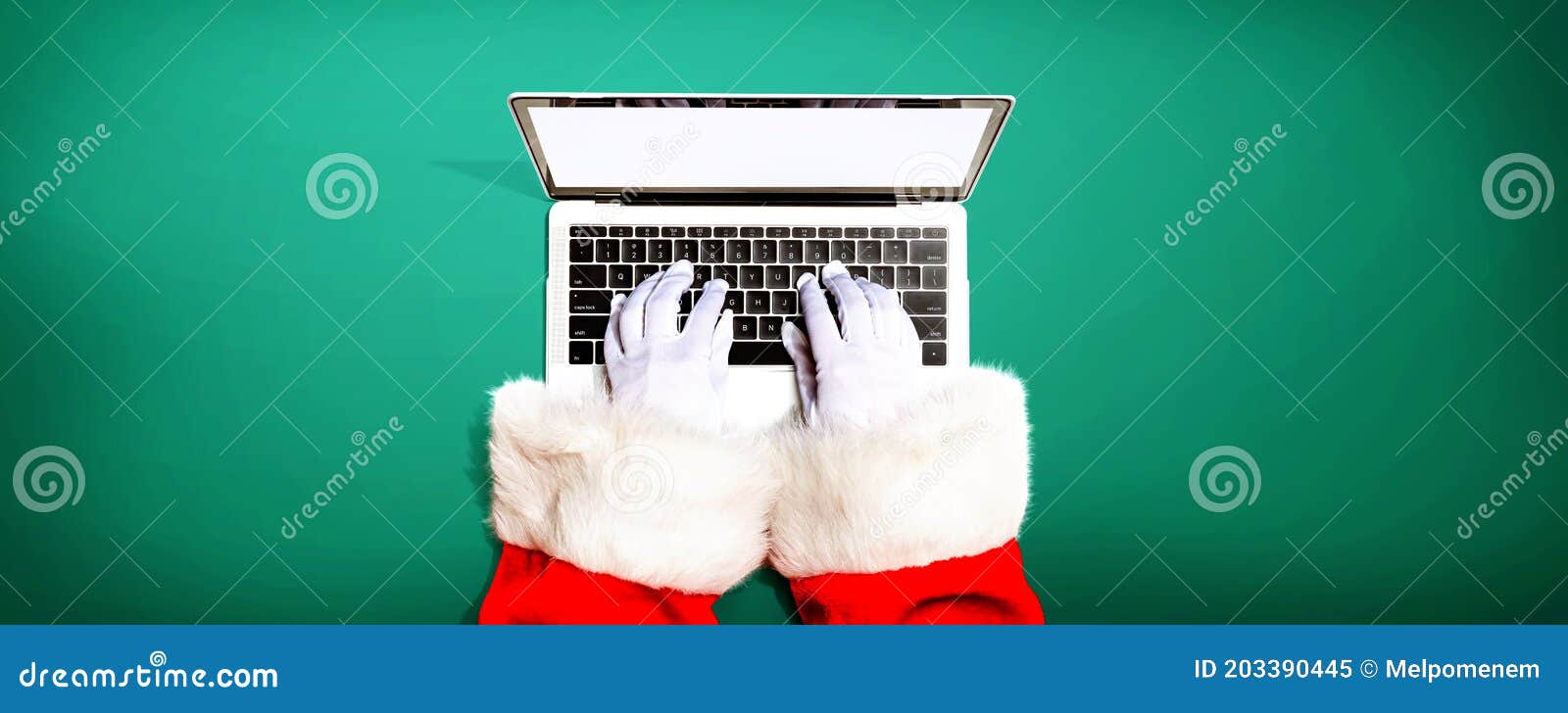 Santa Claus Using a Laptop Computer Stock Image - Image of concept ...