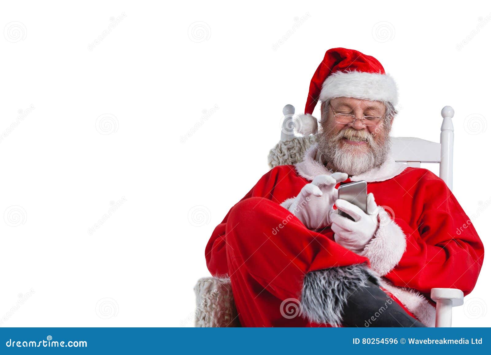 Santa Claus Using Mobile Phone Stock Photo - Image of claus, cheerful ...