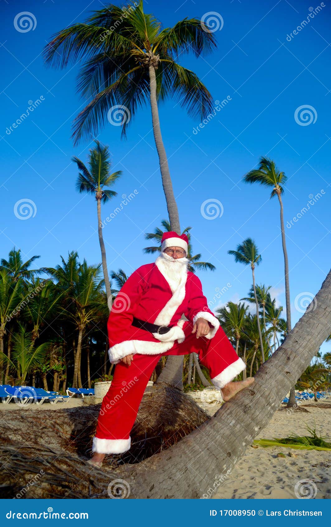 Santa claus on vacation stock photo. Image of happy, beach - 17008950