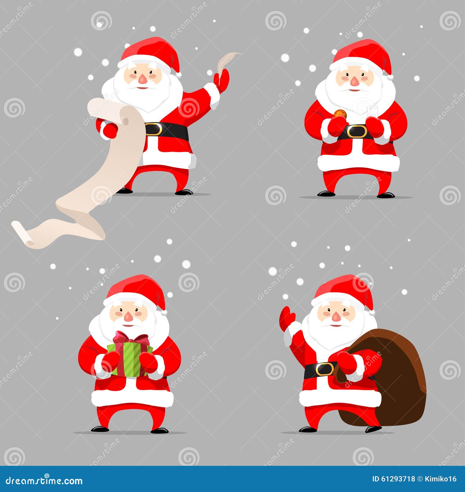 Santa claus vector set stock vector. Illustration of smiling - 61293718