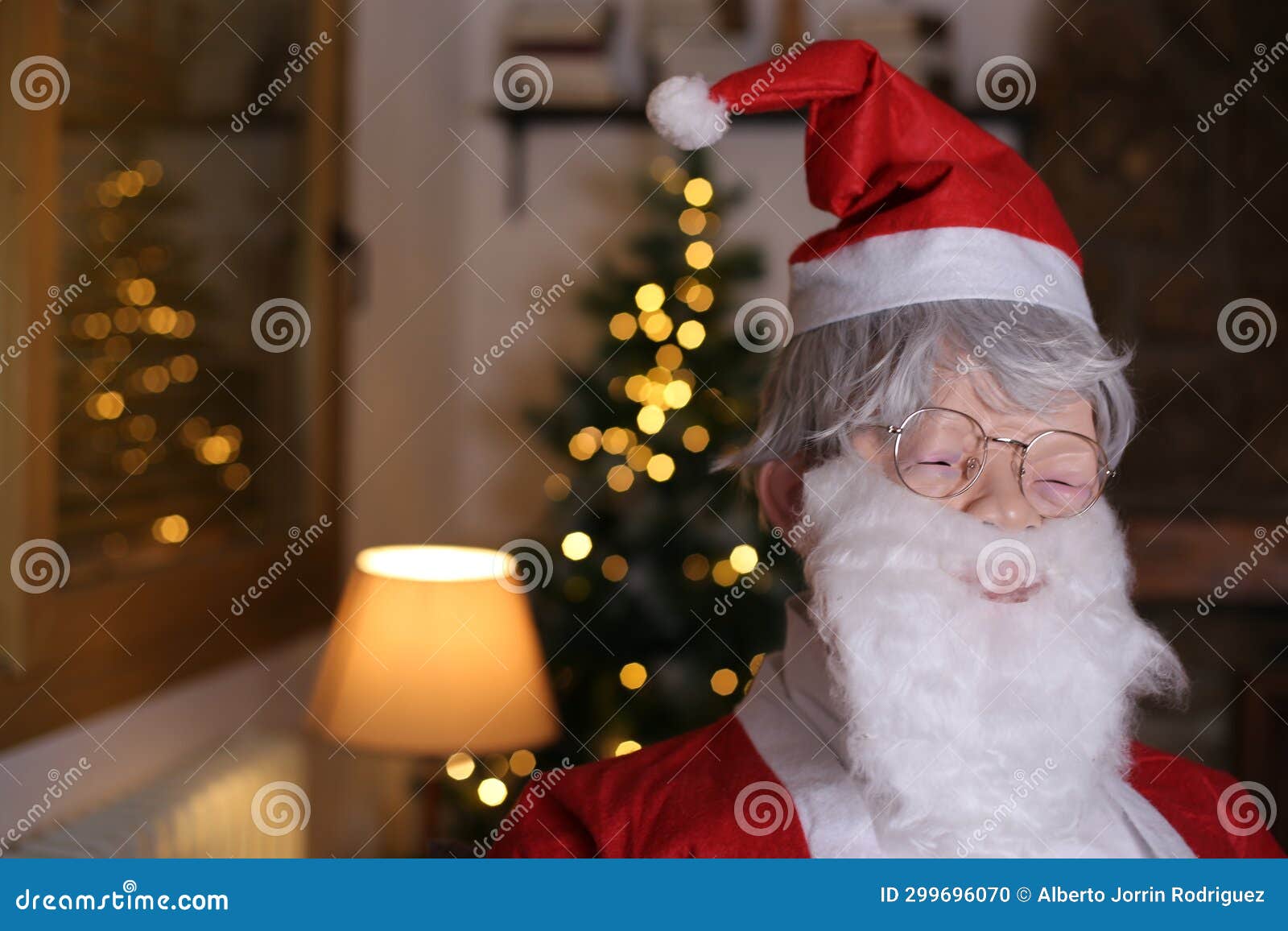 Santa Claus Visiting Another Home for Christmas Stock Photo - Image of ...