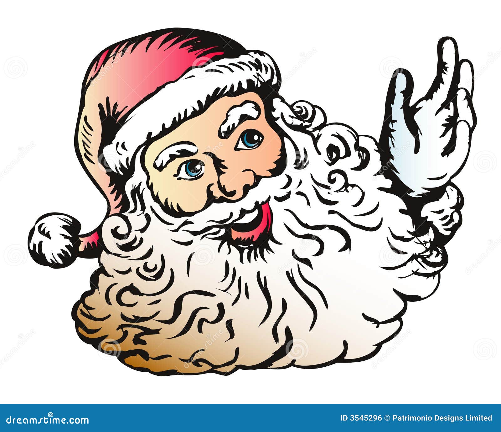 Santa Claus waiving hello stock vector. Illustration of saint - 3545296