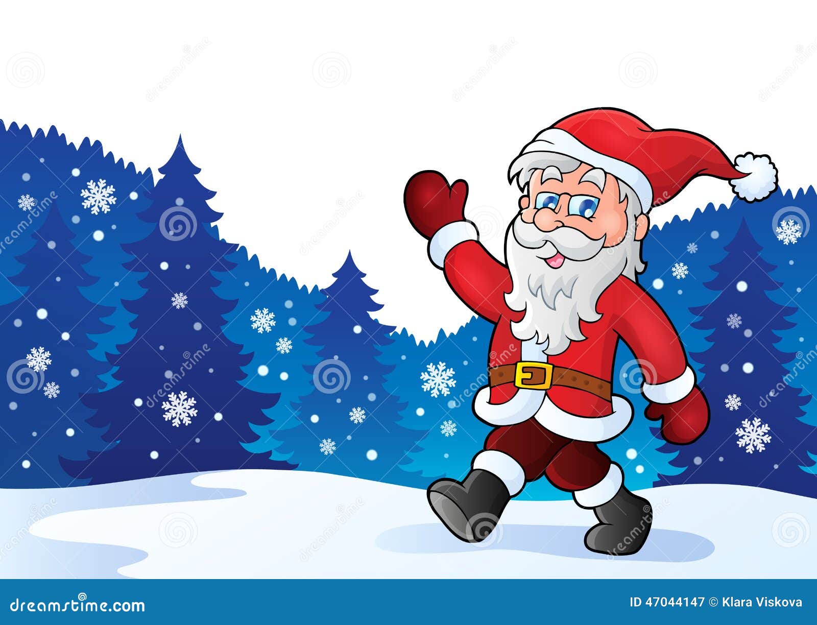 Santa Claus walk theme 4 stock vector. Illustration of person - 47044147