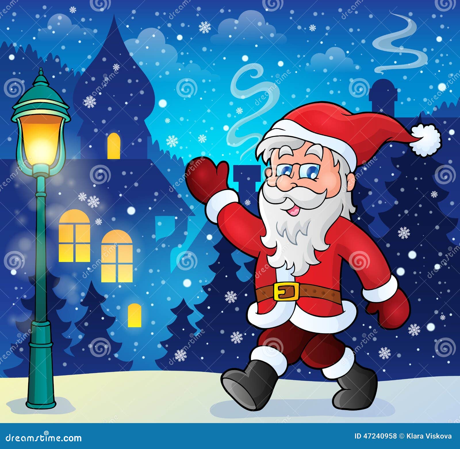 Santa Claus walk theme 6 stock vector. Illustration of december - 47240958