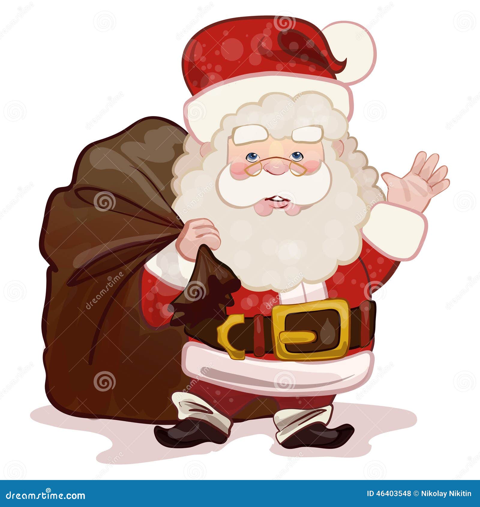 Santa Claus Wave His Hand and Brings Presents Stock Vector ...