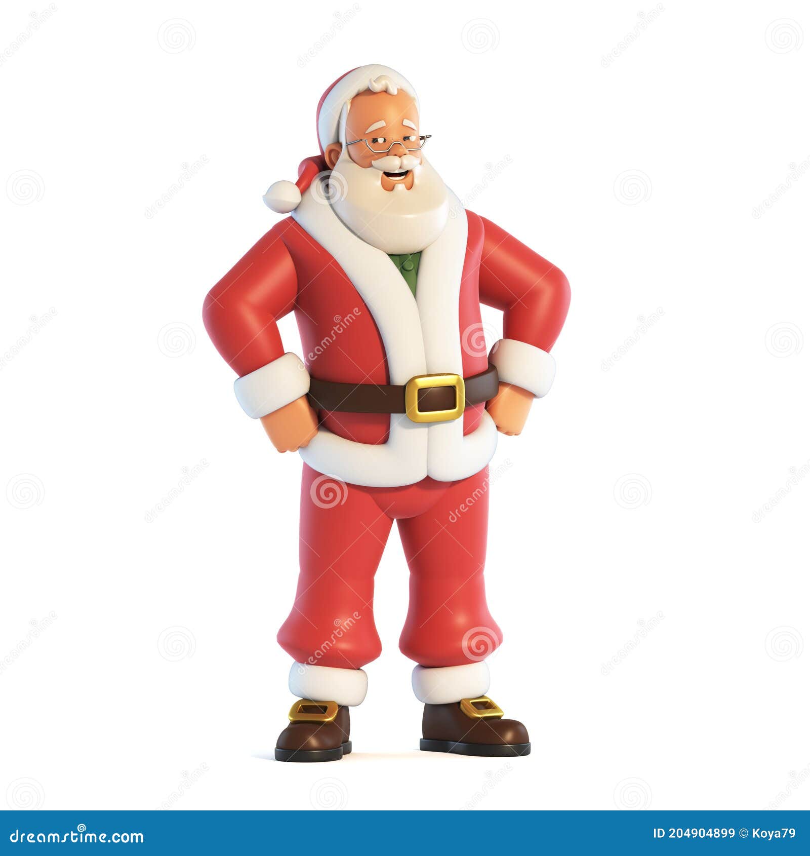 Santa Claus Waving Hand Isolated on White Background 3d Rendering Stock ...