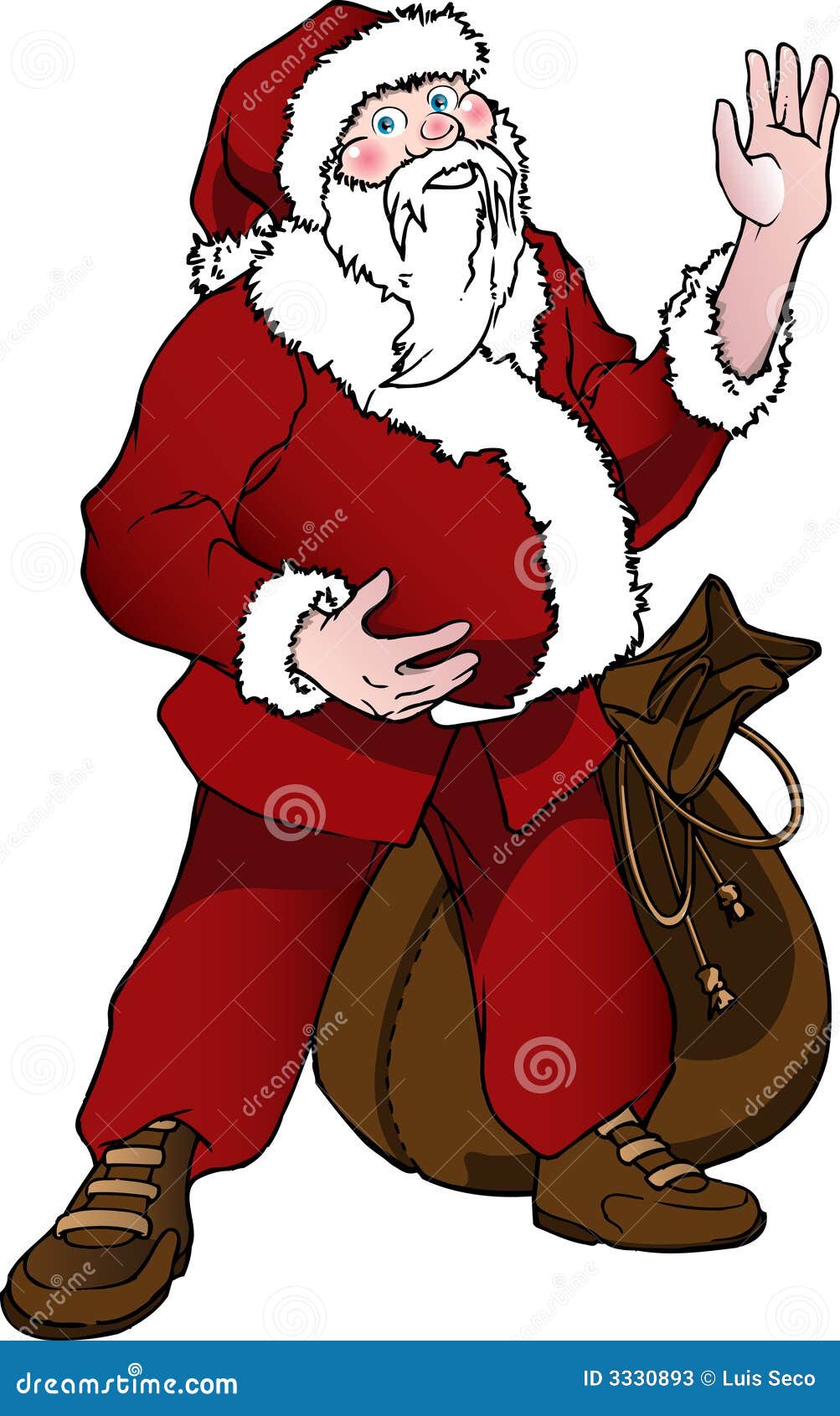 Santa claus waving hands stock vector. Illustration of celebration ...