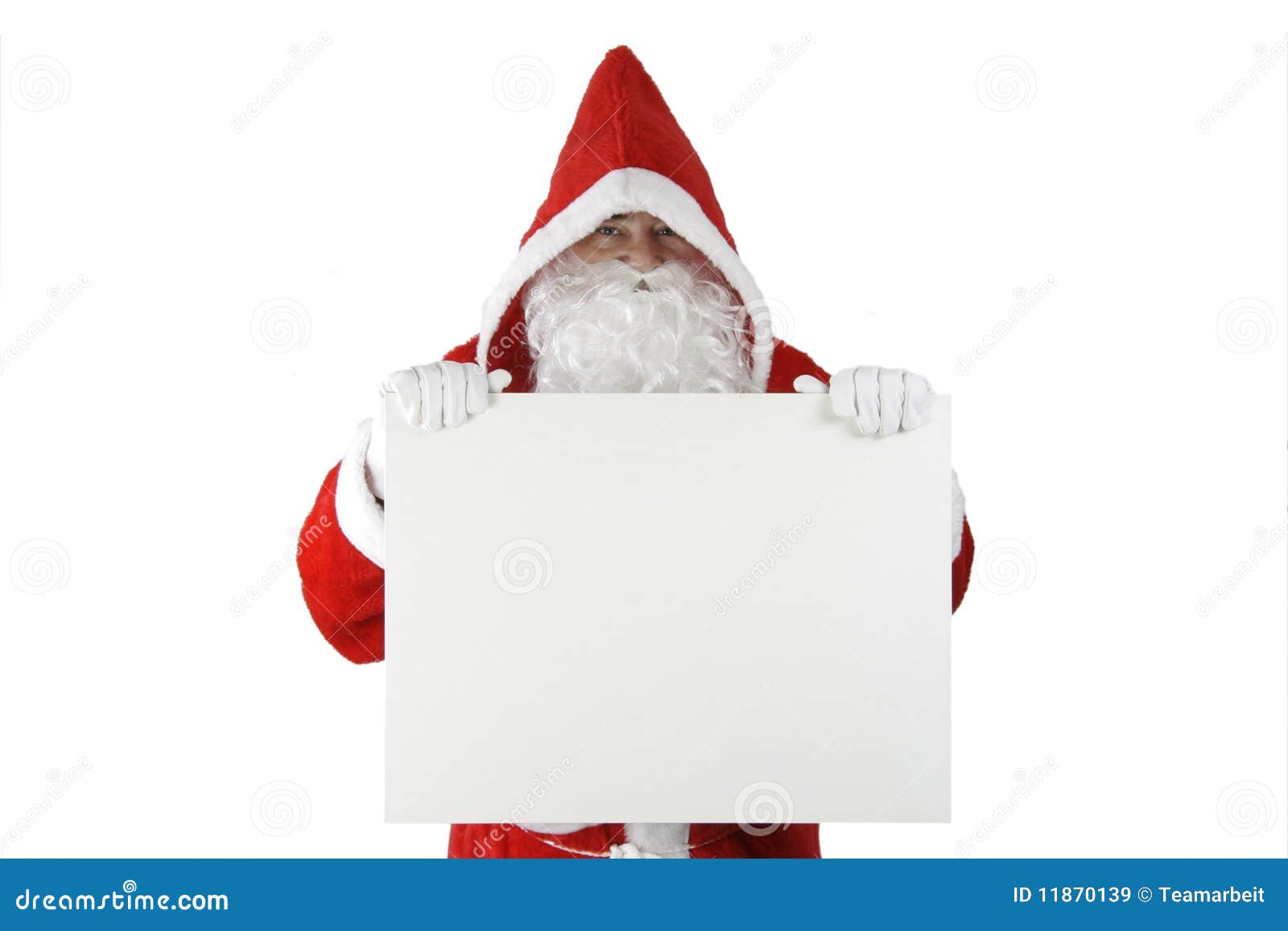 Santa Claus with White Board Stock Image - Image of caucasian, board ...