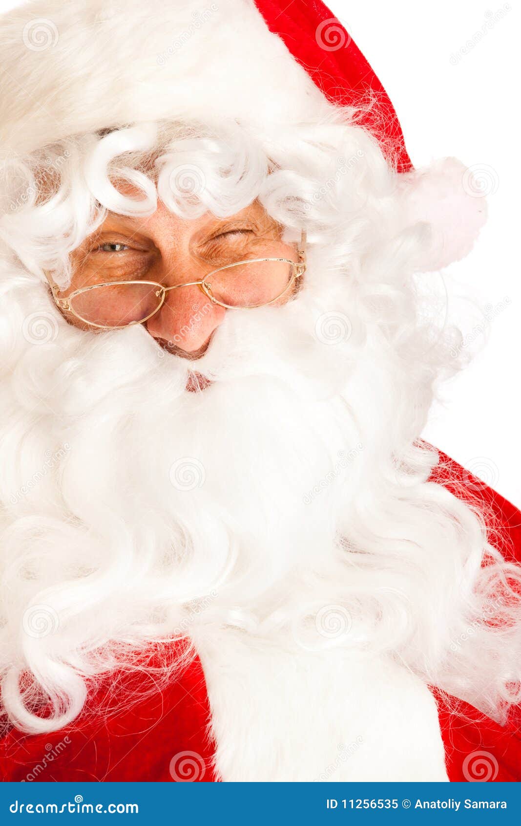 Santa Claus winking stock image. Image of tradition, costume - 11256535