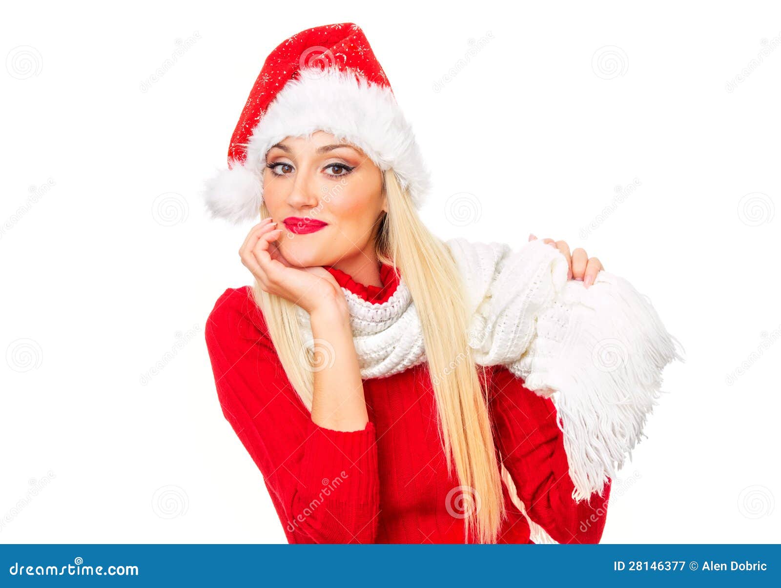 Santa claus woman stock image. Image of studio, lovely - 28146377