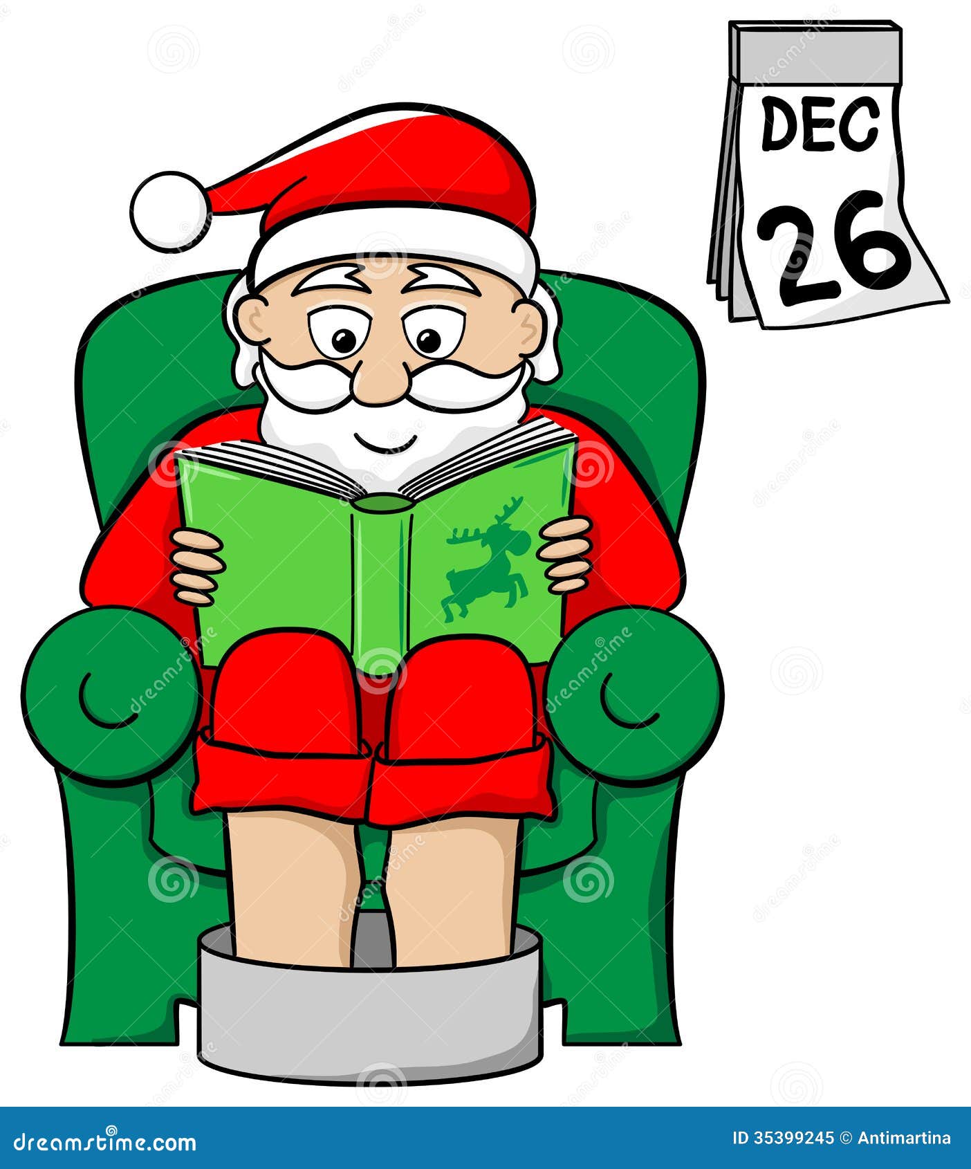 Santa claus after work stock vector. Illustration of cartoon - 35399245