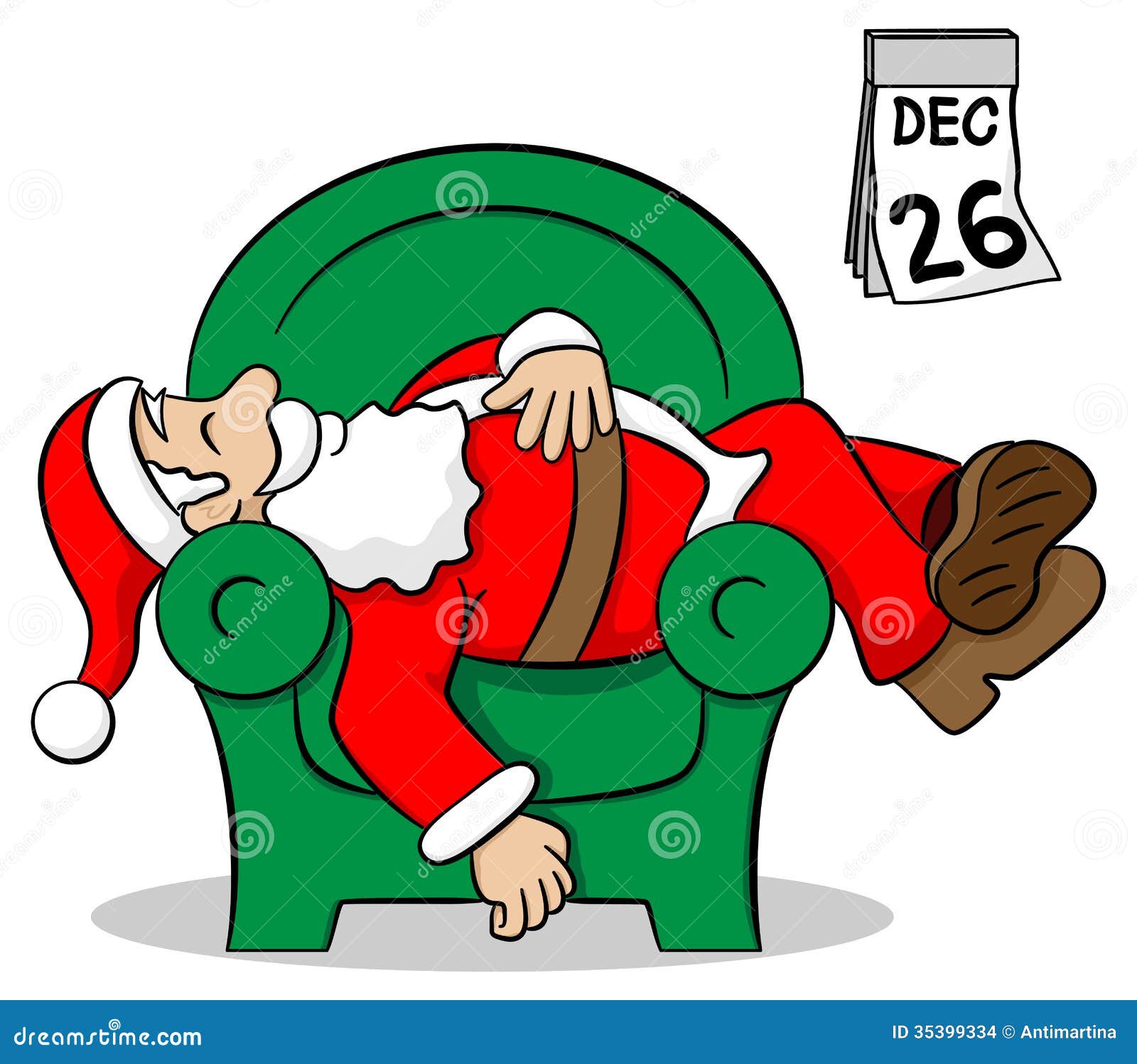 Santa claus after work stock vector. Illustration of xmas - 35399334