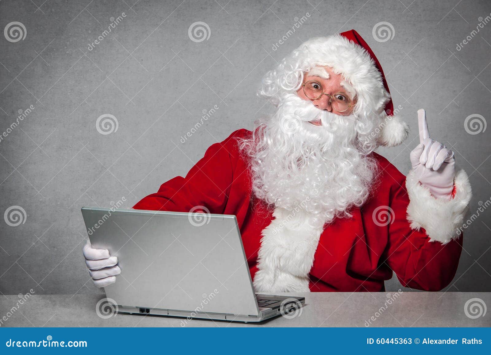 Santa Claus Working with the Laptop Stock Image - Image of claus, paper ...