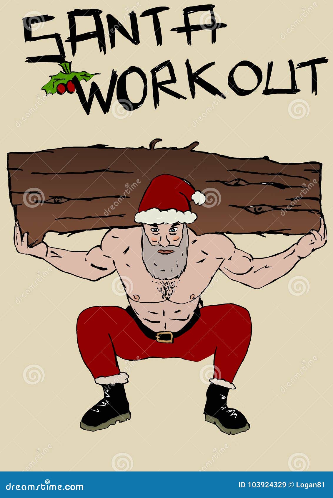 Santa Claus workout stock illustration. Illustration of sketch - 103924329
