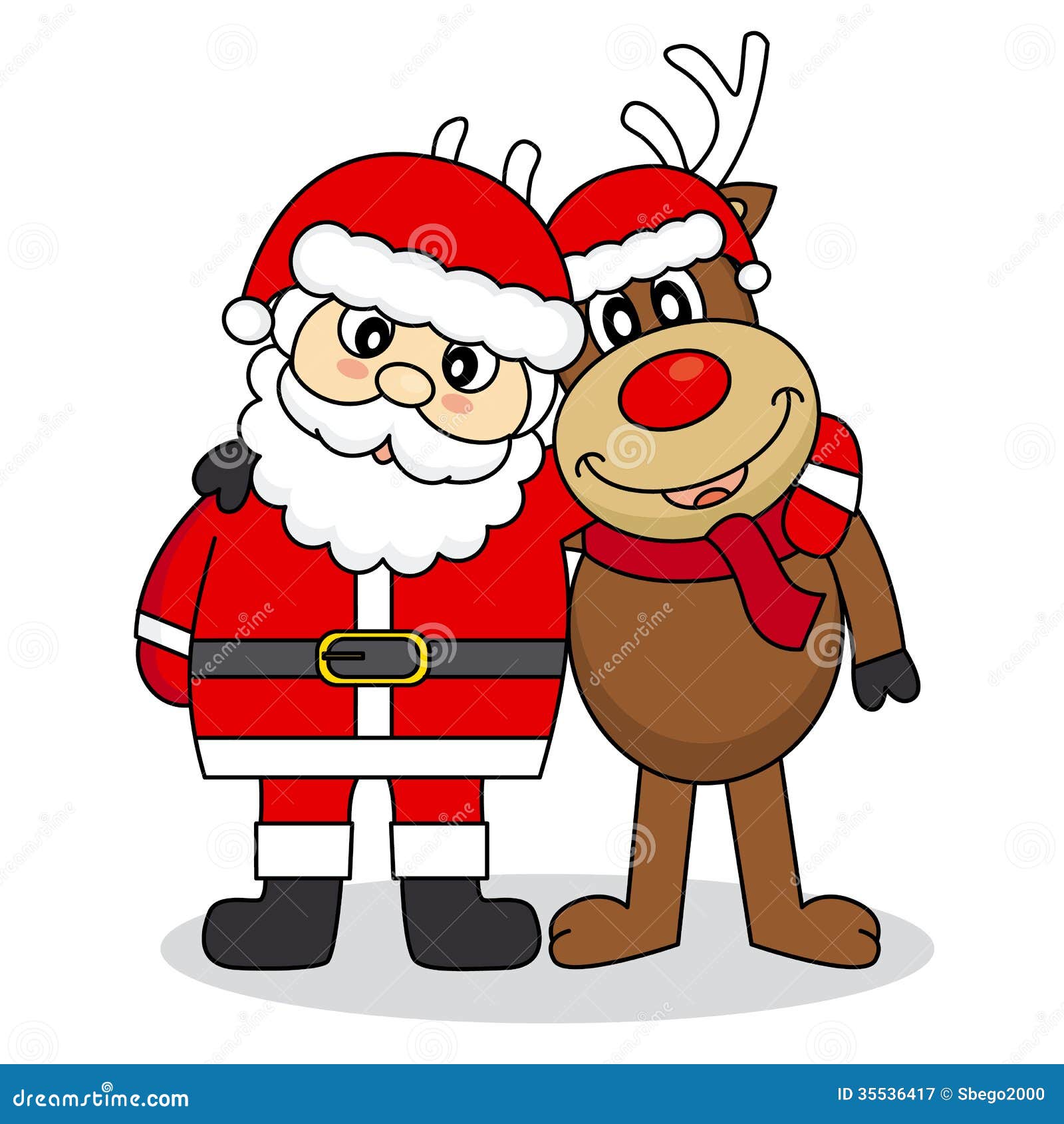 Santa Claus y reno ilustración del vector. Ilustración de aislado ...