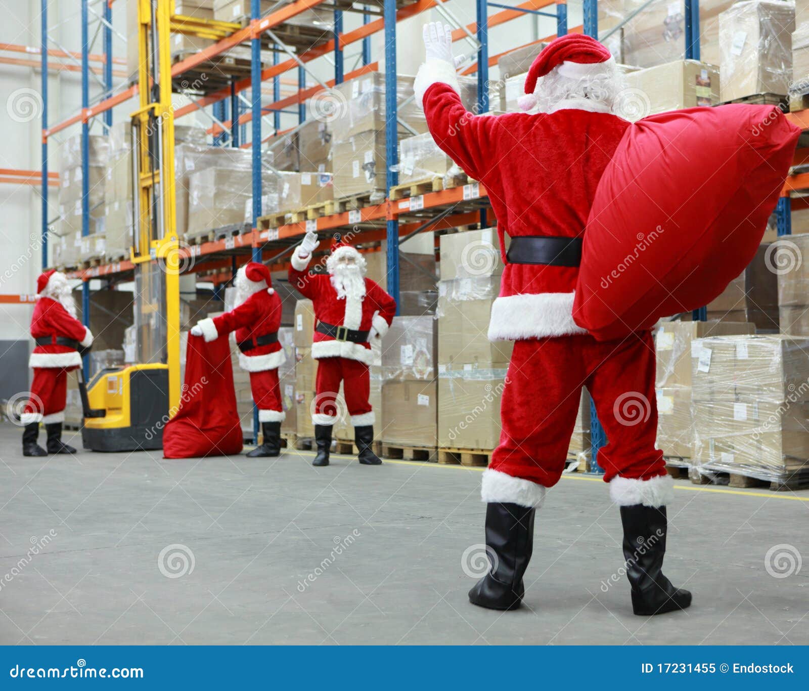 Santa Clausas team work stock image. Image of customer - 17231455