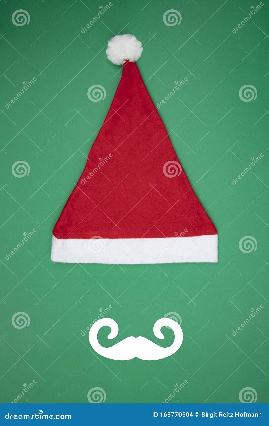 Santa Clause Cap with Moustache Stock Photo - Image of moustache, beard ...