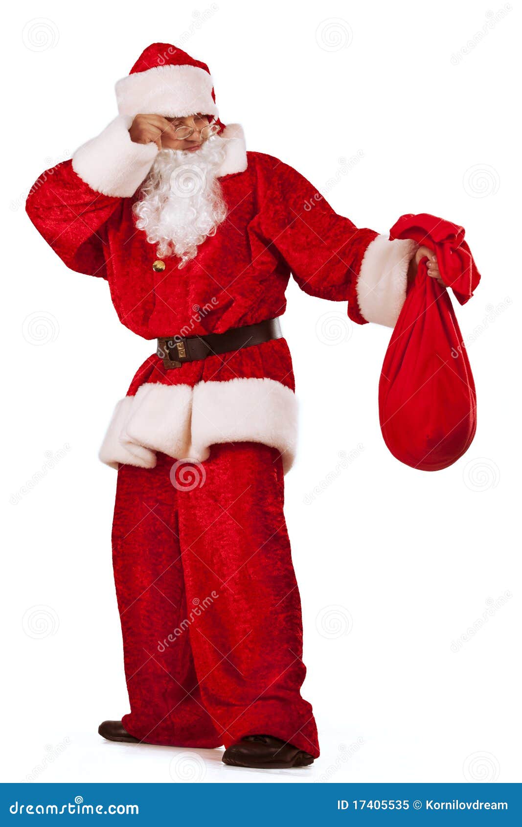 Santa Clause Carrying a Heavy Sack Stock Image - Image of adult ...