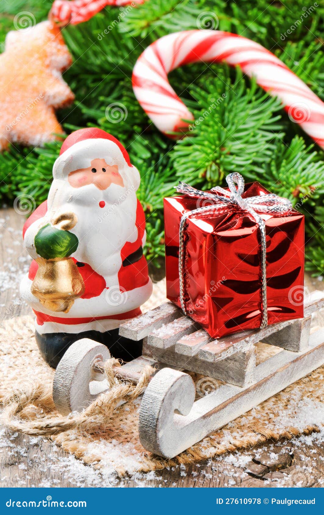 Santa Clause with Christmas Gift Stock Photo - Image of seasonal, candy ...