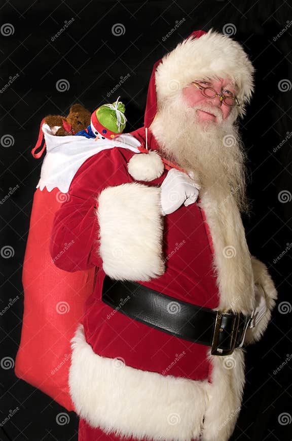 Santa Clause Delivering Presents Stock Image - Image of merry, holiday ...