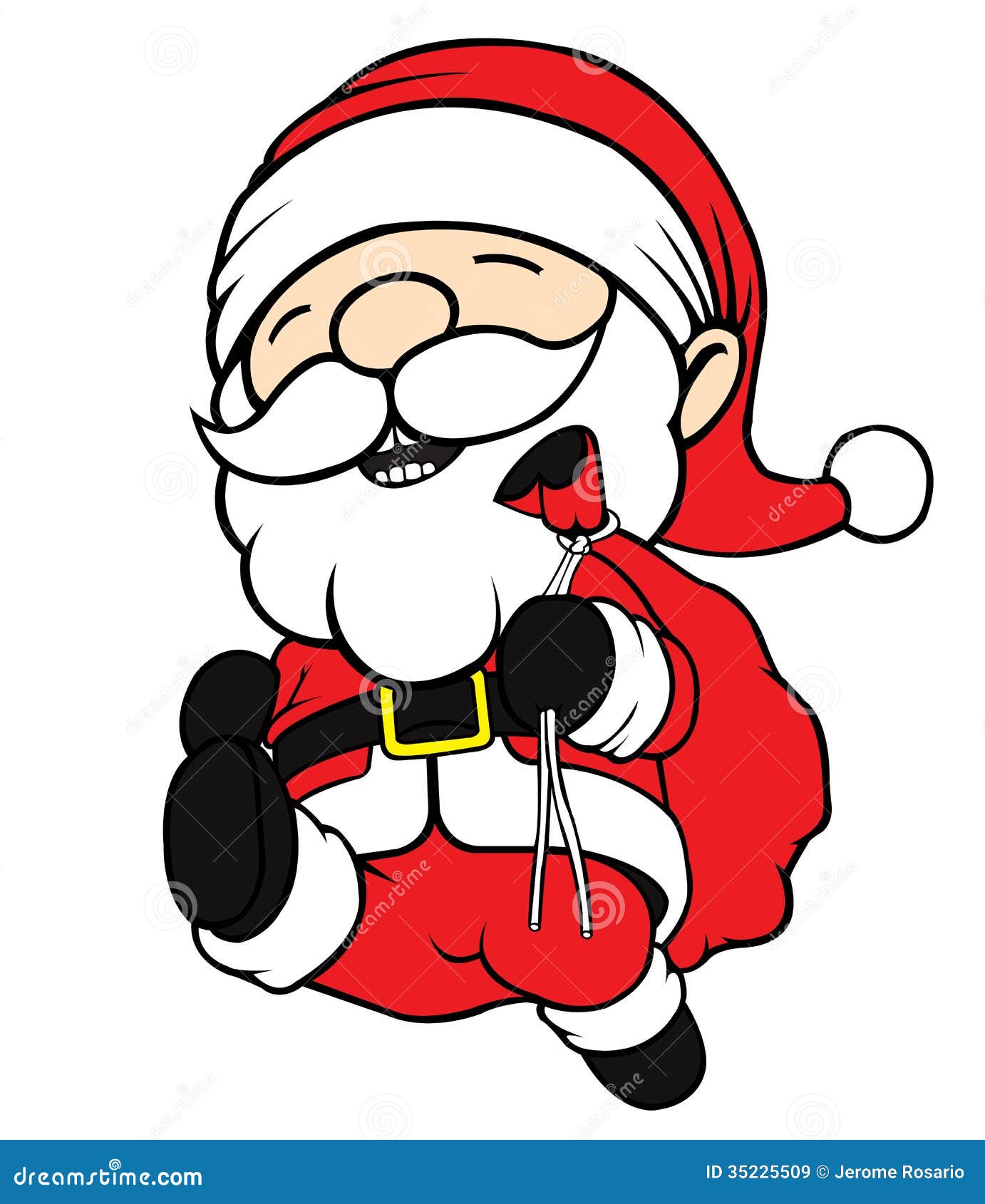 Santa Running Clipart