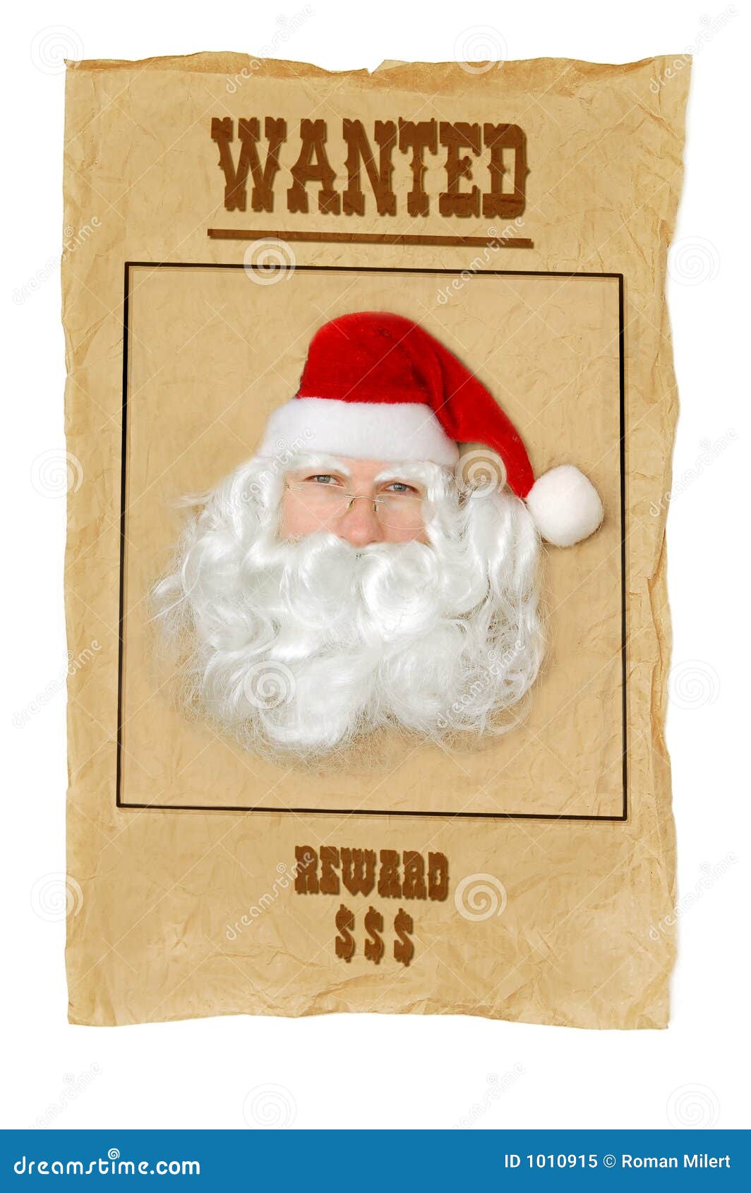 Santa Clause wanted stock image. Image of poster, concept - 1010915