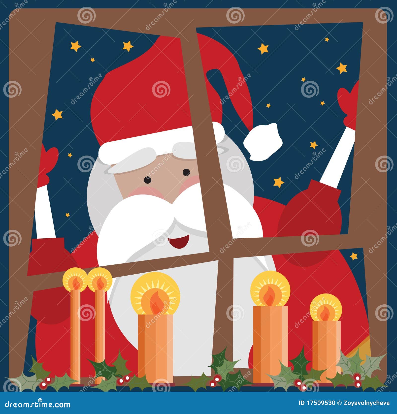 Santa Peeping Window Stock Illustrations – 11 Santa Peeping Window ...