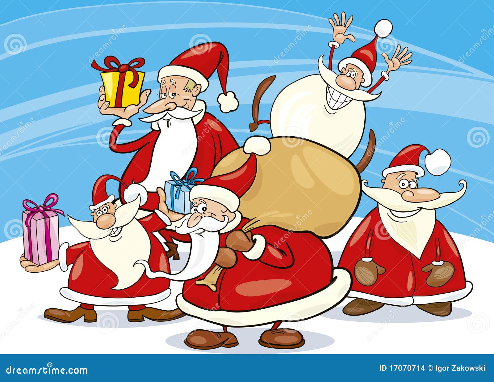 Santa clauses group stock vector. Illustration of cartoon - 17070714