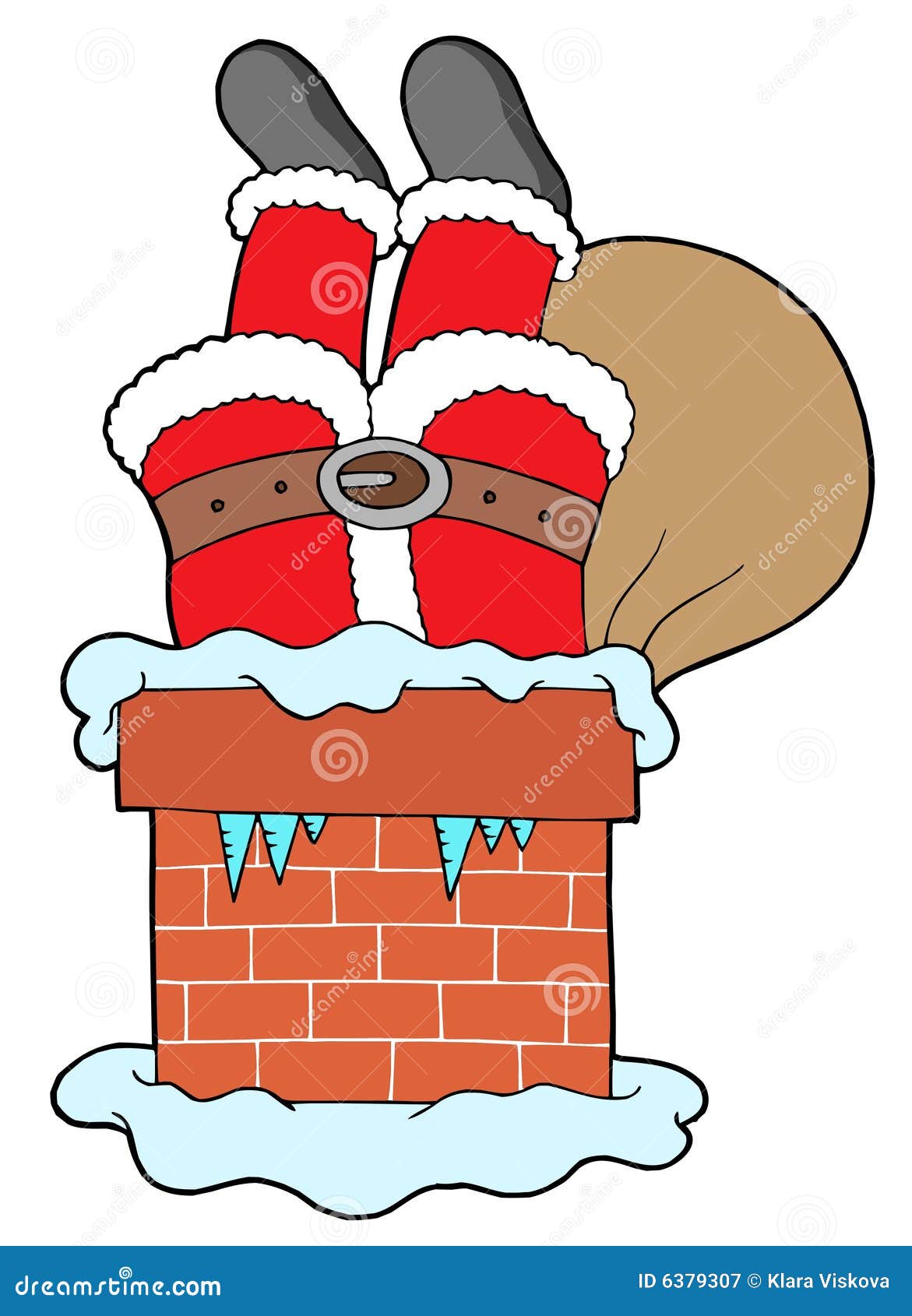 Santa Clauses Legs with Chimney Stock Vector - Illustration of design ...
