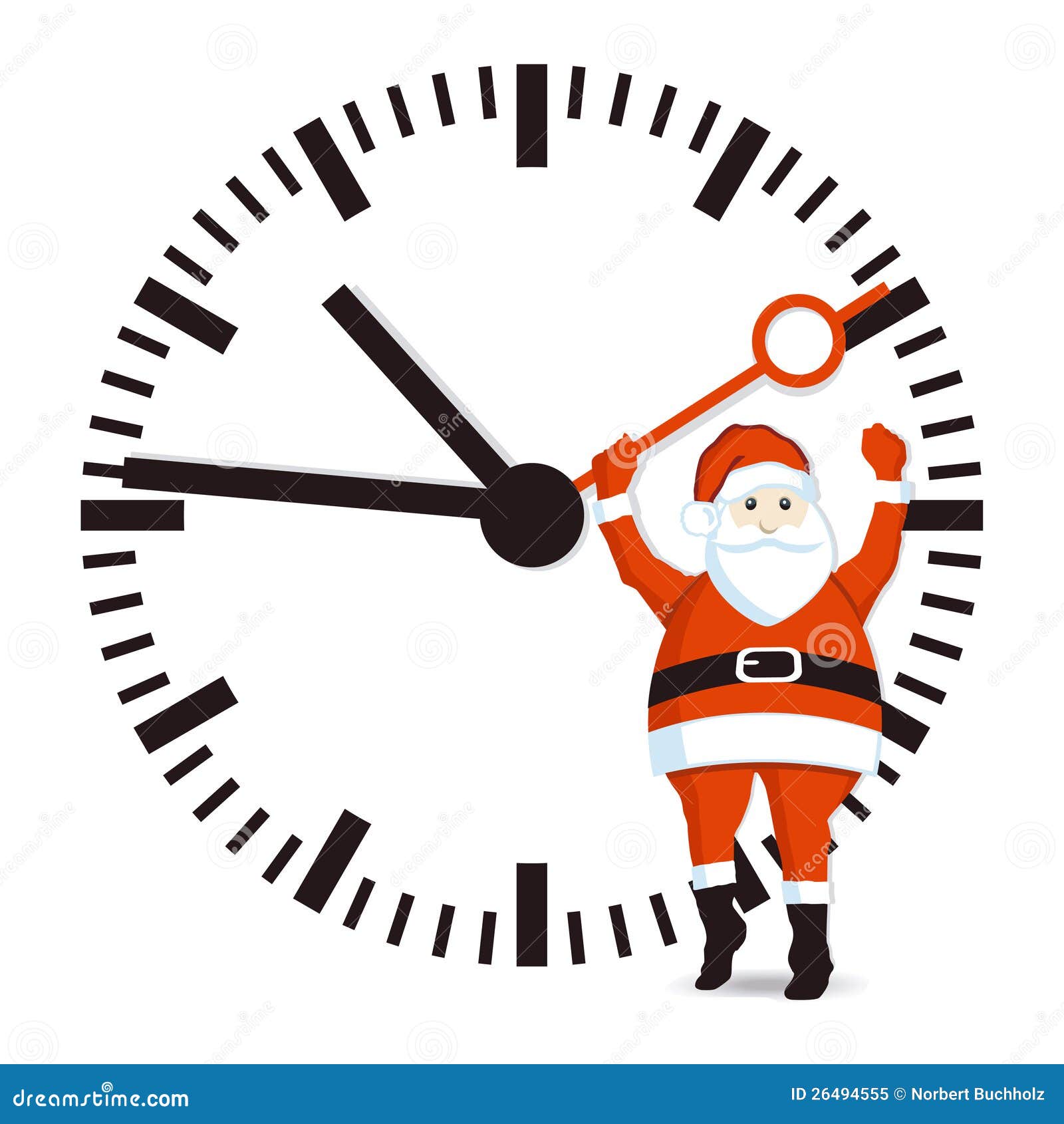 Santa with clock stock vector. Illustration of funny - 26494555