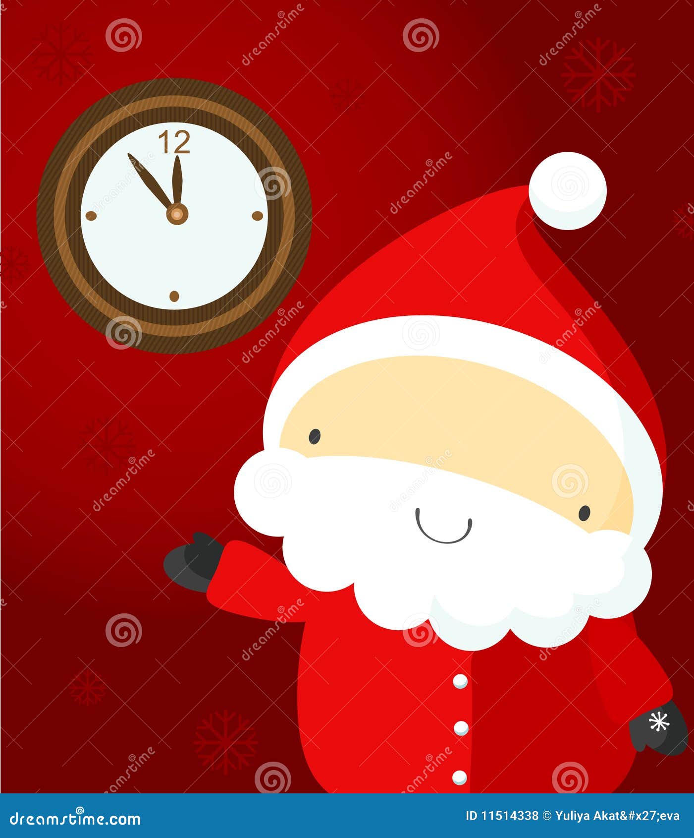 Santa and clocks stock vector. Illustration of clocks - 11514338