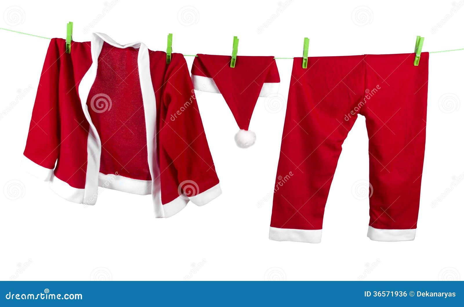 The Santa Clothes on the Clothesline Stock Photo - Image of christmas ...