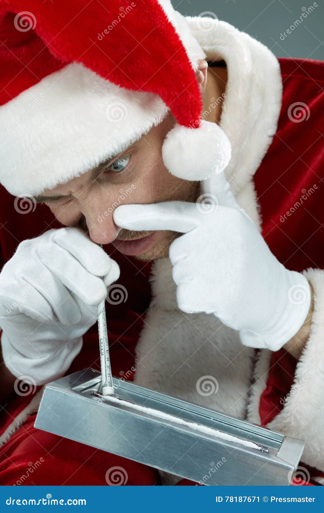 Santa and cocaine stock image. Image of santa, unhealthy - 78187671