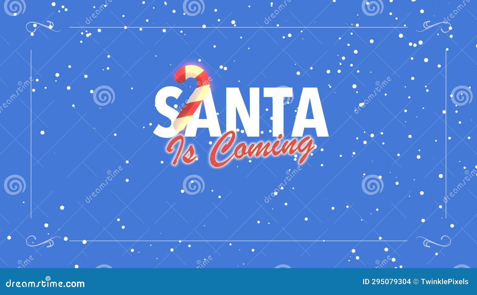 Santa is Coming with Candy and Fall Snow on Blue Gradient Stock Footage ...