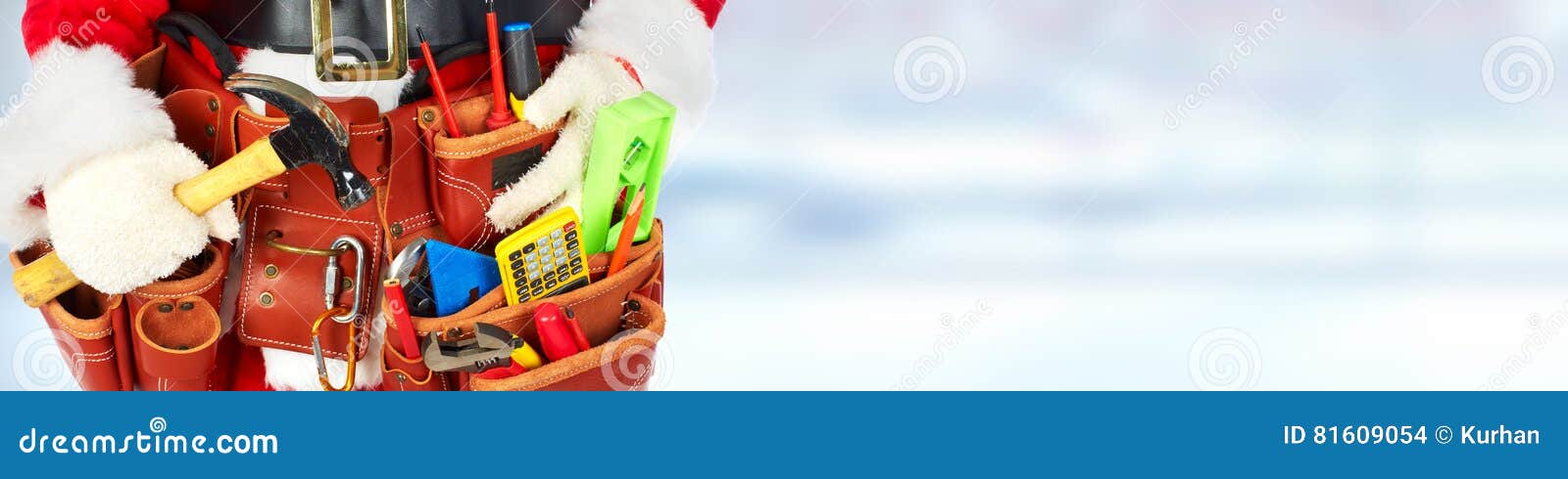 Santa with Construction Tools Stock Photo - Image of builder, holiday ...