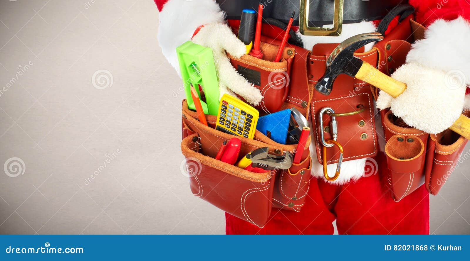 Santa with Construction Tools Stock Photo - Image of chippy, background ...